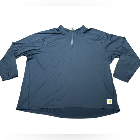 Carhartt | Shirts | Carhartt Force Dark Blue Relaxed Fit Halfzip ...